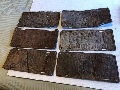 (6) vintage Oregon expired license plates 1929 1931 1934 1936 1938 | eBay