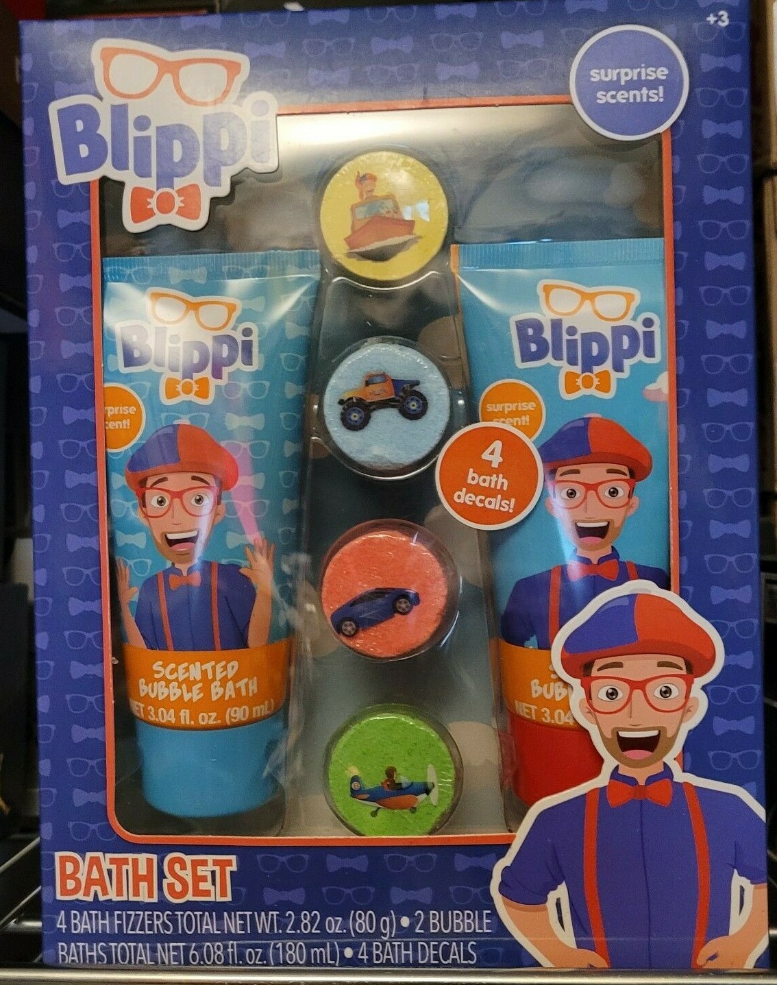 Blippi Musical Tub Tunes & Bath Sets Drum Flute Body Wash Bath Fizzers ...