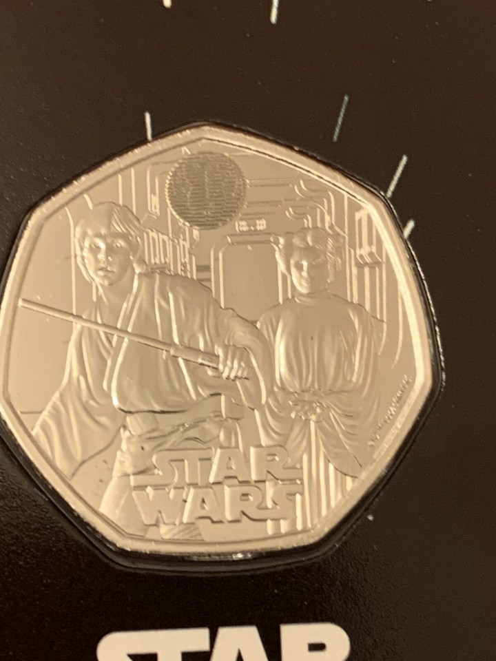 50p: Star Wars: Luke Skywalker & Princess Leia 2023 50p Coin King ...