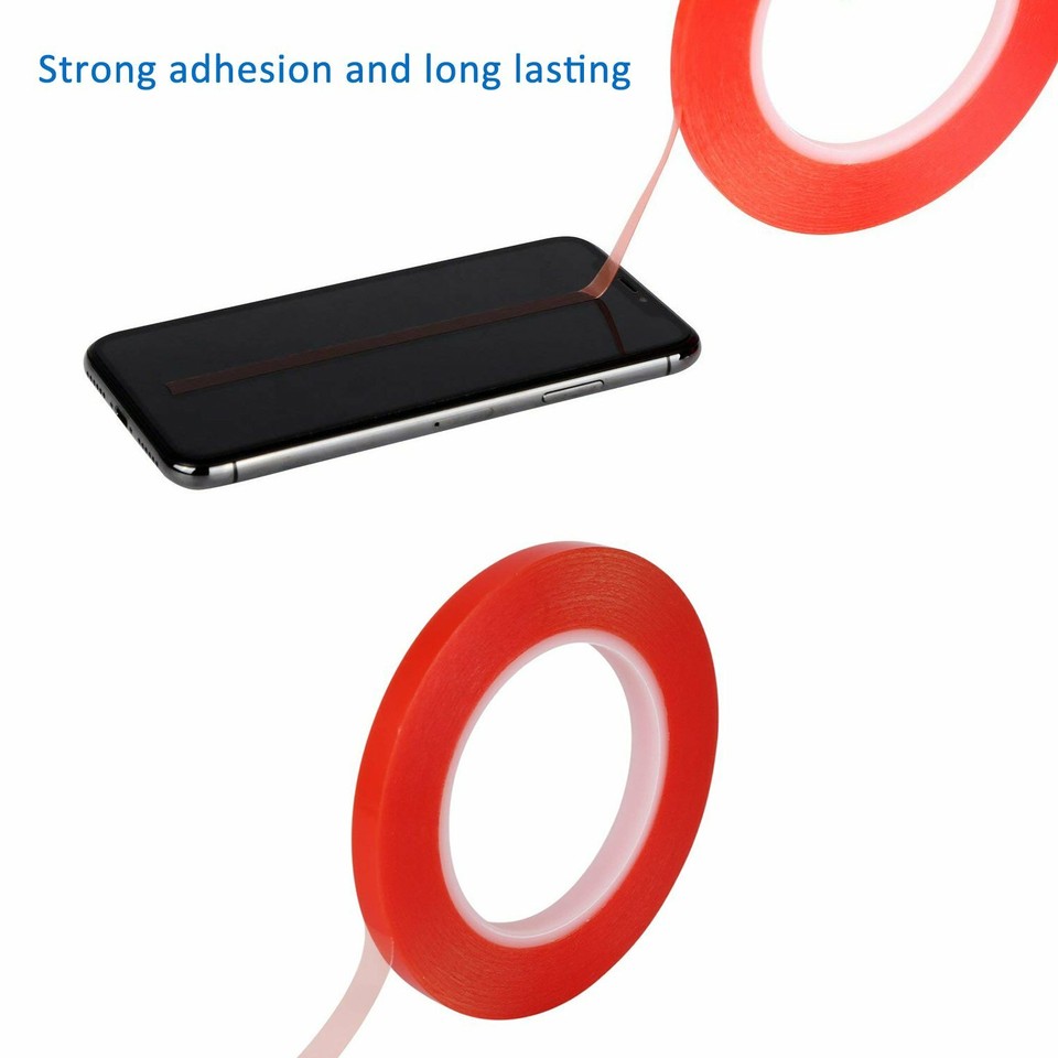 50M Adhesive RED Double Side Strong Sticky High Temp Tape Cell Phone ...