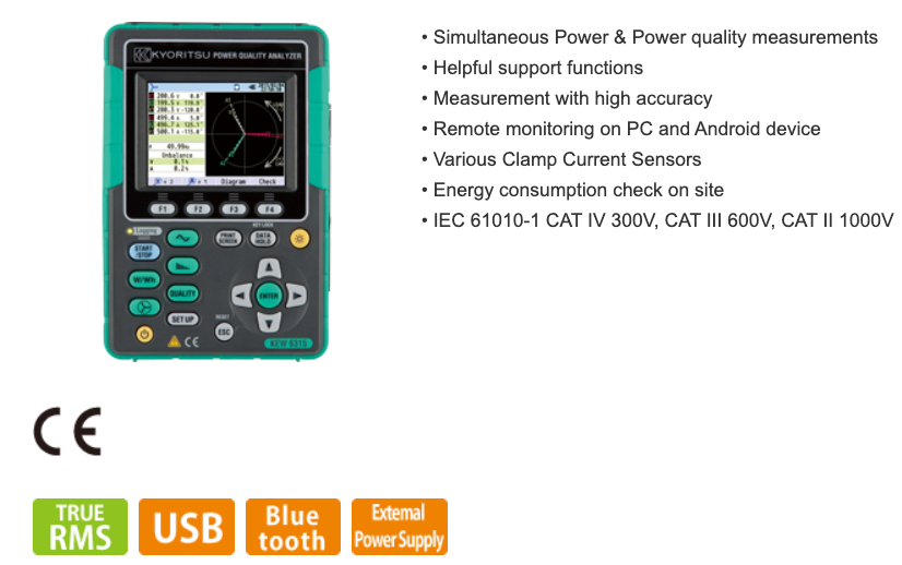 KYORITSU POWER METER KEW 6315 Blue Tooth Connect From Japan | eBay