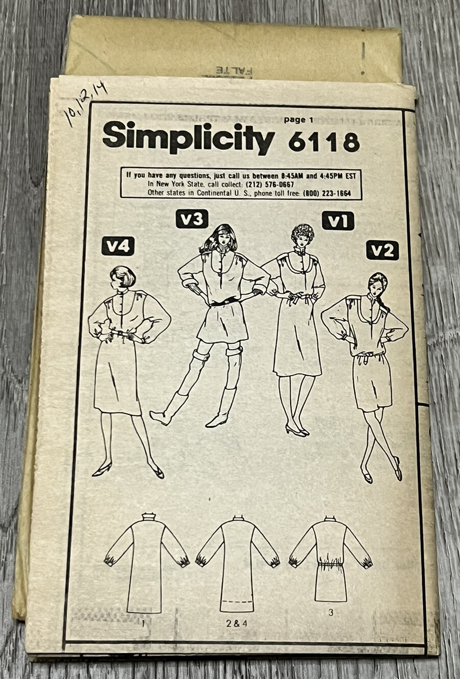 1984 Uncut SIMPLICITY PATTERN 6118 Retro Design Belted BIB FRONT DRESS ...