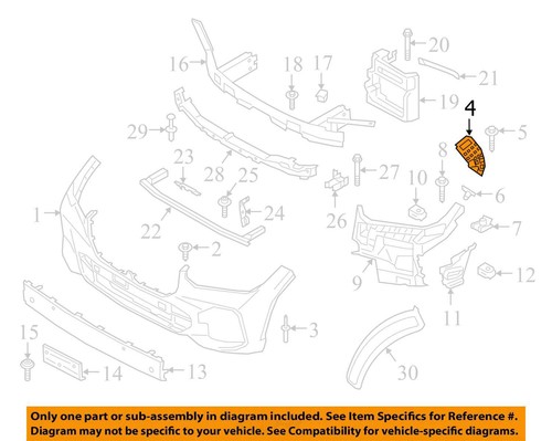 BMW OEM 19-25 X5 Front Bumper Grille Bumper Components-Bracket ...