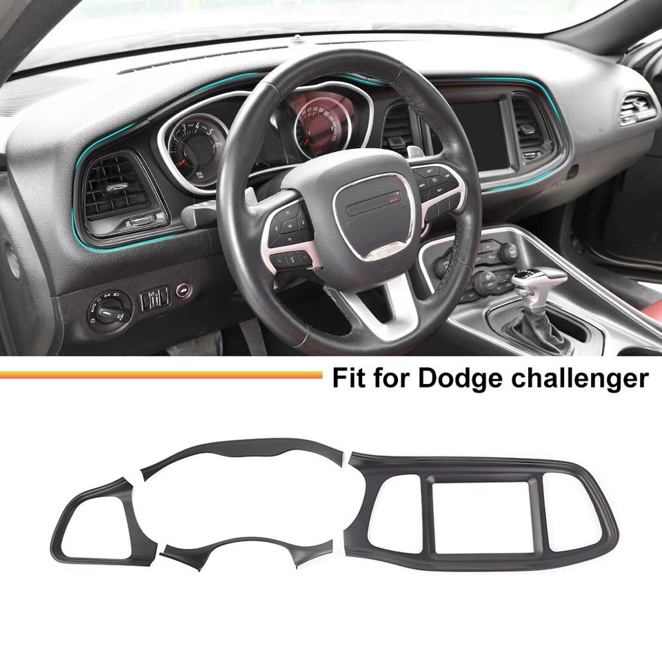 Matte Black Center Console Dashboard Panel Trim for Dodge Challenger ...