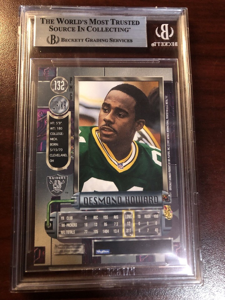 1997 METAL UNIVERSE PRECIOUS METAL GEMS RED PMG 132 DESMOND HOWARD BGS ...