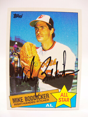 1985 Topps Baseball Card Mike Boddicker Autograph Baltimore Orioles ...