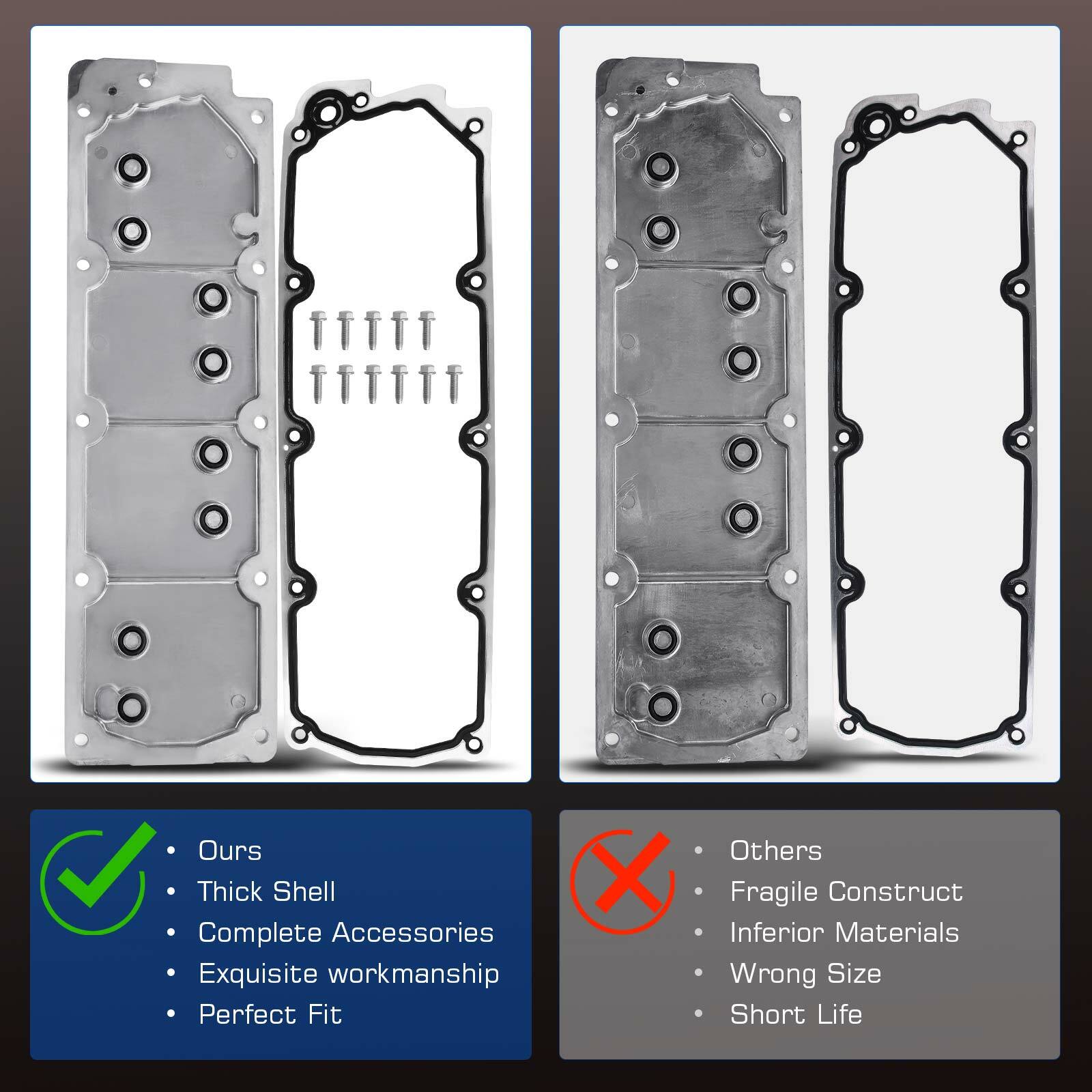 Engine Valley Cover w/ Gasket & Bolts For GM LS2/LS3/LS7 Engine w/o PCV ...