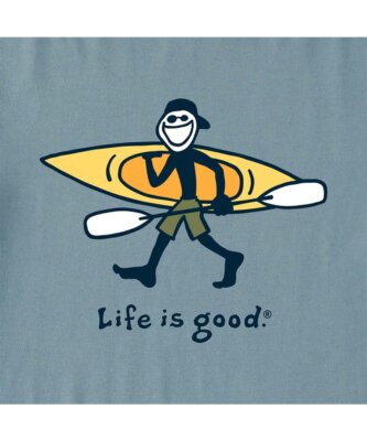2XL Men's Life Is Good Jake Kayak Smoky Blue SS Crusher Tee | eBay