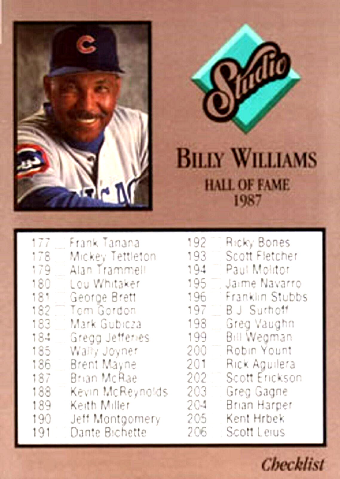 1992 Studio #263 Billy Williams Chicago Cubs HOF | eBay