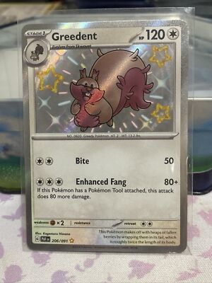 2024 Pokemon Paldean Fates Greedent Shiny 206/091 Near Mint | eBay