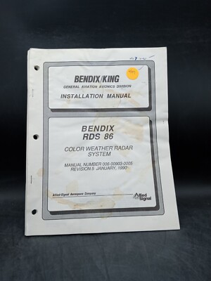 Bendix King Color Weather Radar System Installation Manual | eBay