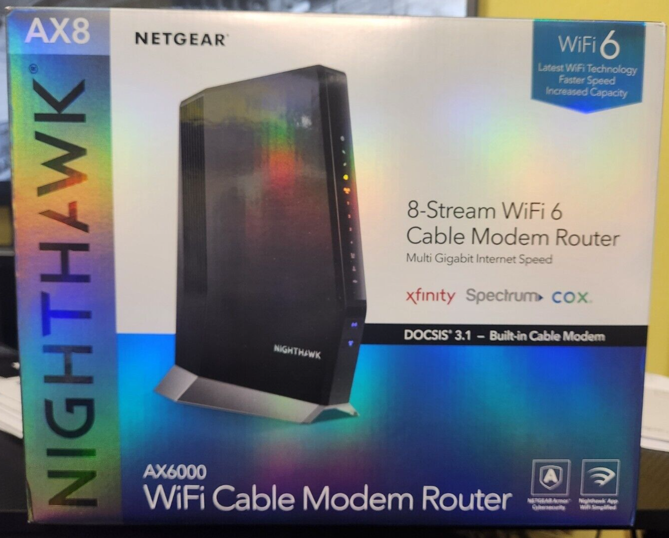 NETGEAR - Nighthawk AX6000 Wi-Fi 6 Router with DOCIS 3.1 Cable Modem | eBay