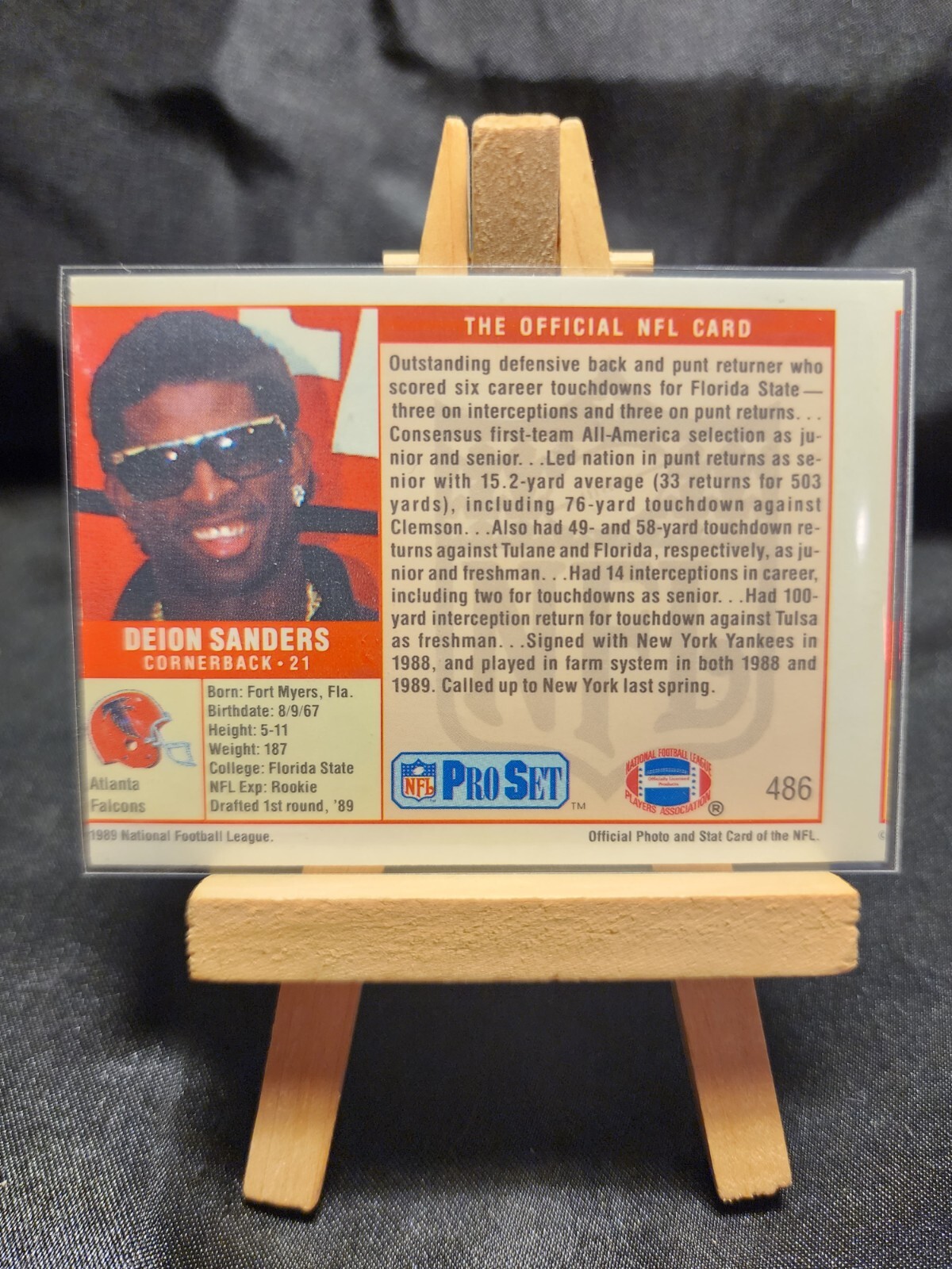 1989 Pro Set Deion Sanders #486 Miscut-Misprinted Error Rookie Card | eBay