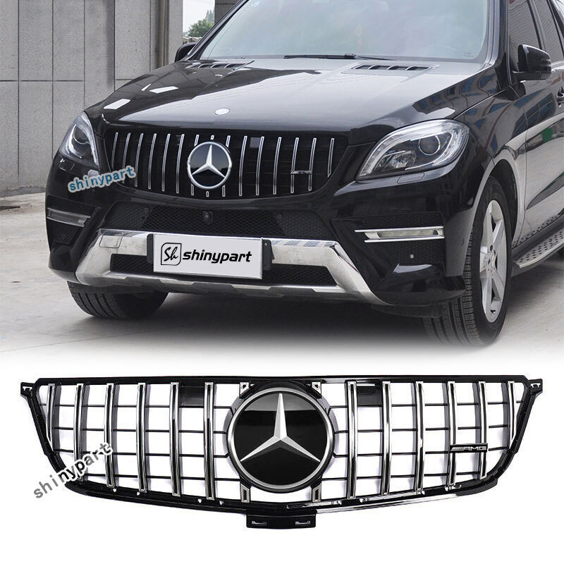 Front GT Grille Chrome Black For Mercedes Benz W166 2012-2015 ML350 400 ...