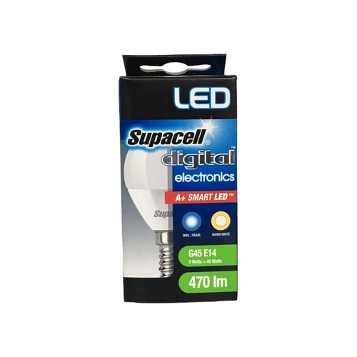 Supacell Digital G45 E14 A+ Smart LED 470lm Energy Saving 5W Warm White ...