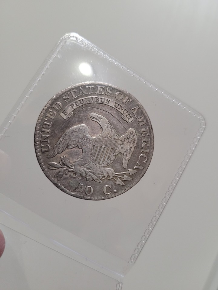 1824 Capped Bust Lettered Edge 50 Cent Half Dollar Coin Damaged ...