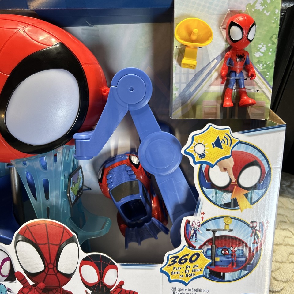 NEW SPIDEY AND HIS AMAZING FRIENDS Marvel Web-Quarters Playset w Lights ...