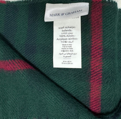 Pebble Beach Marks and Graham Green Plaid Throw or Shawl SOFT!NEW | eBay