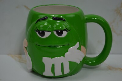M&M's World Green Coffee Tea Barrel Mug Mars | eBay