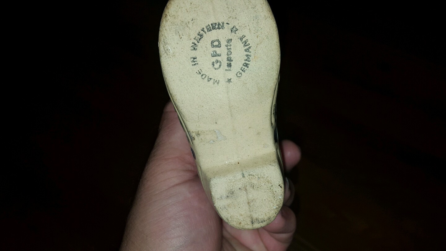 VINTAGE GERMAN BOOT STEIN with GPD IMPORTS STAMP GERMANY COWBOY BOOT ...