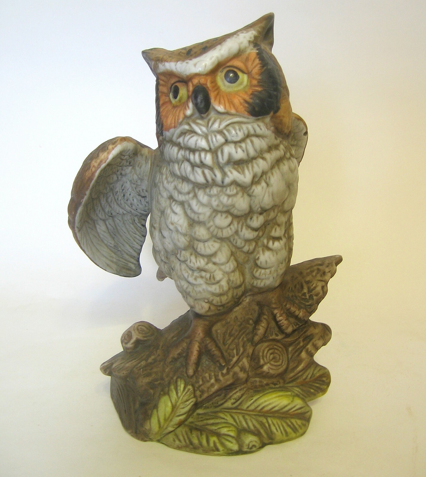 Small Realistic Owl Figurine Ceramic Hand Painted Signed 7 to 8 Inches ...