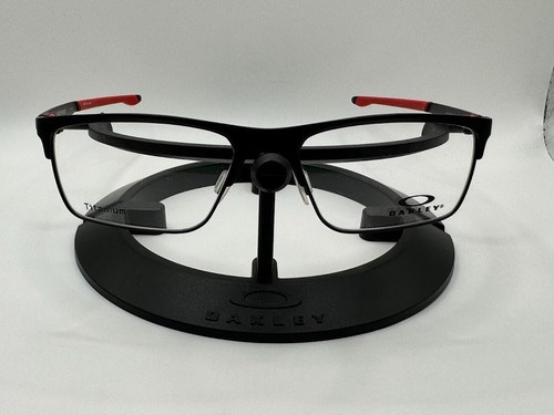 New Men's Oakley Eyeglass Frames Cartridge Satin Black/Red 54/17/137 | eBay