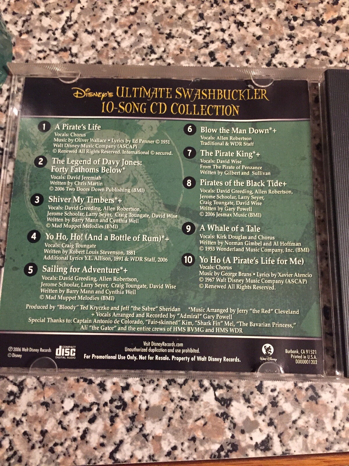 Disney's Ultimate Swashbuckler CD Pirates of the Caribbean Promo Not ...