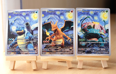 Charizard Blastoise Venusaur Starry Night Van Gogh Custom Full Art ...