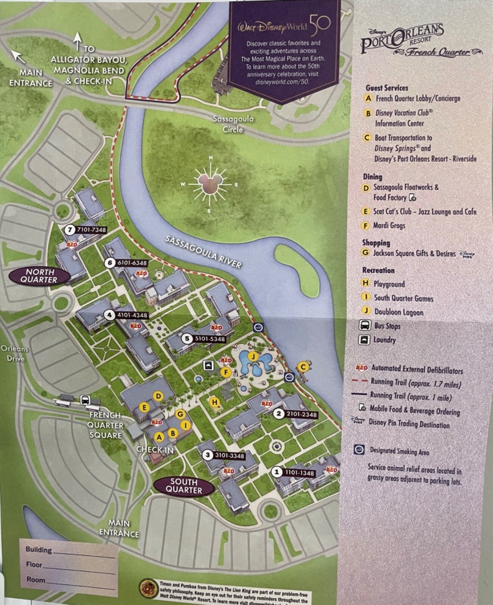 Disney Port Orleans French Quarter Map