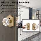 3 Pack Privacy Crystal Glass Door Knobs with Lock,Heavy Duty Door ...