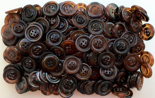 Buttons 23mm 36L Brown Tortoise Shell Effect 4 Hole Quality Polished ...