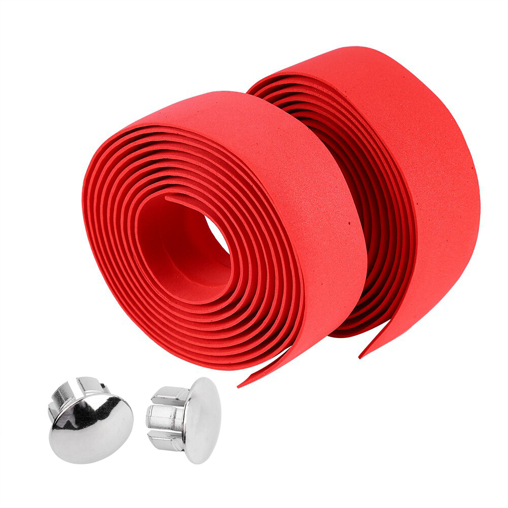 2pcs Cycling Road Bike Bicycle Handlebar Grip Wrap Tape 2 Bar Plugs ...