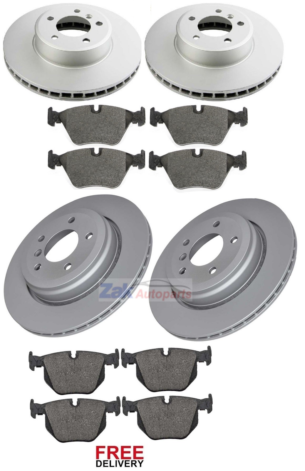 FOR BMW E60 E61 5 SERIES 520D 525D 530D 535D FRONT & REAR BRAKE DISCS ...