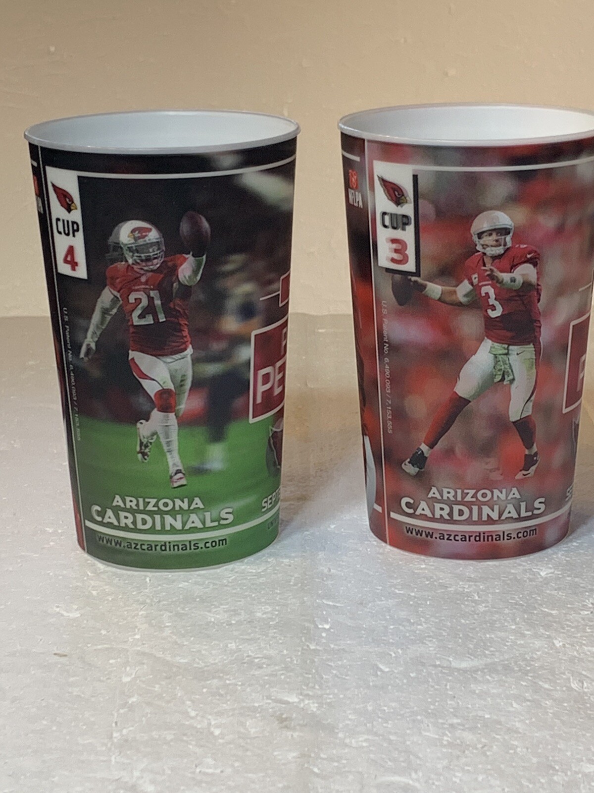 2015 Arizona Cardinals Stadium Cups #3 & 4 Palmer, Peterson | eBay