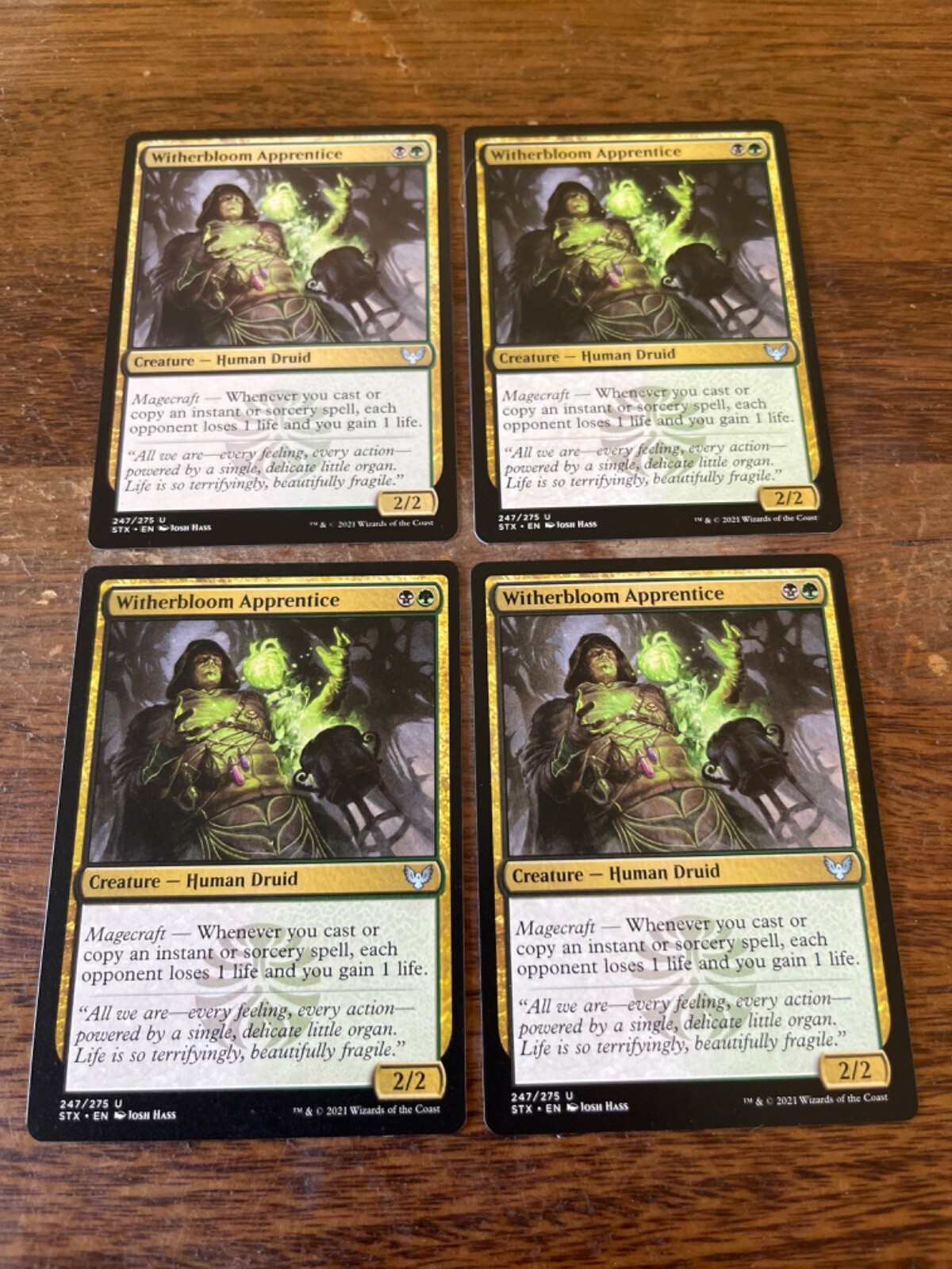 4X (Playset) MTG Trading Card's-WITHERBLOOM APPRENTICE Strixhaven | eBay