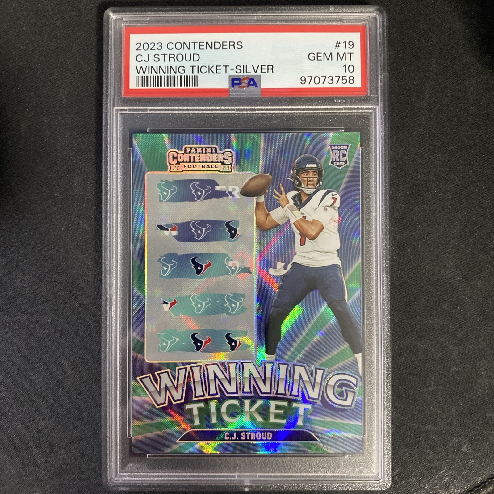 2023 Panini Contenders - Winning Ticket Silver #19 C.J. Stroud RC PSA ...