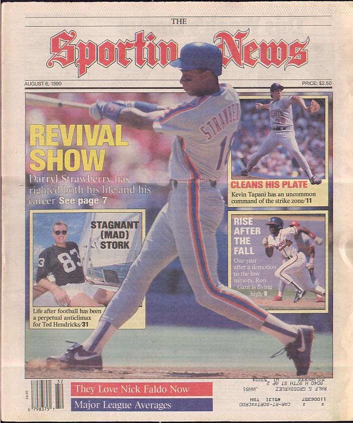 Darryl Strawberry Mets Kevin Tapani Ron Gant The Sporting News August 6 ...