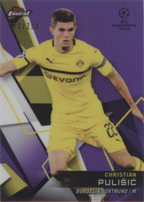 2018-19 Topps Finest UCL - Christian Pulisic #90 Purple Refractor /250 ...