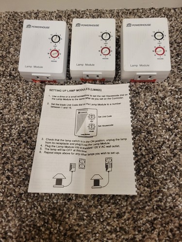 Lot of 3 ~ X10 LM465 Plug In Lamp Module 2-Prong Powerhouse White ...