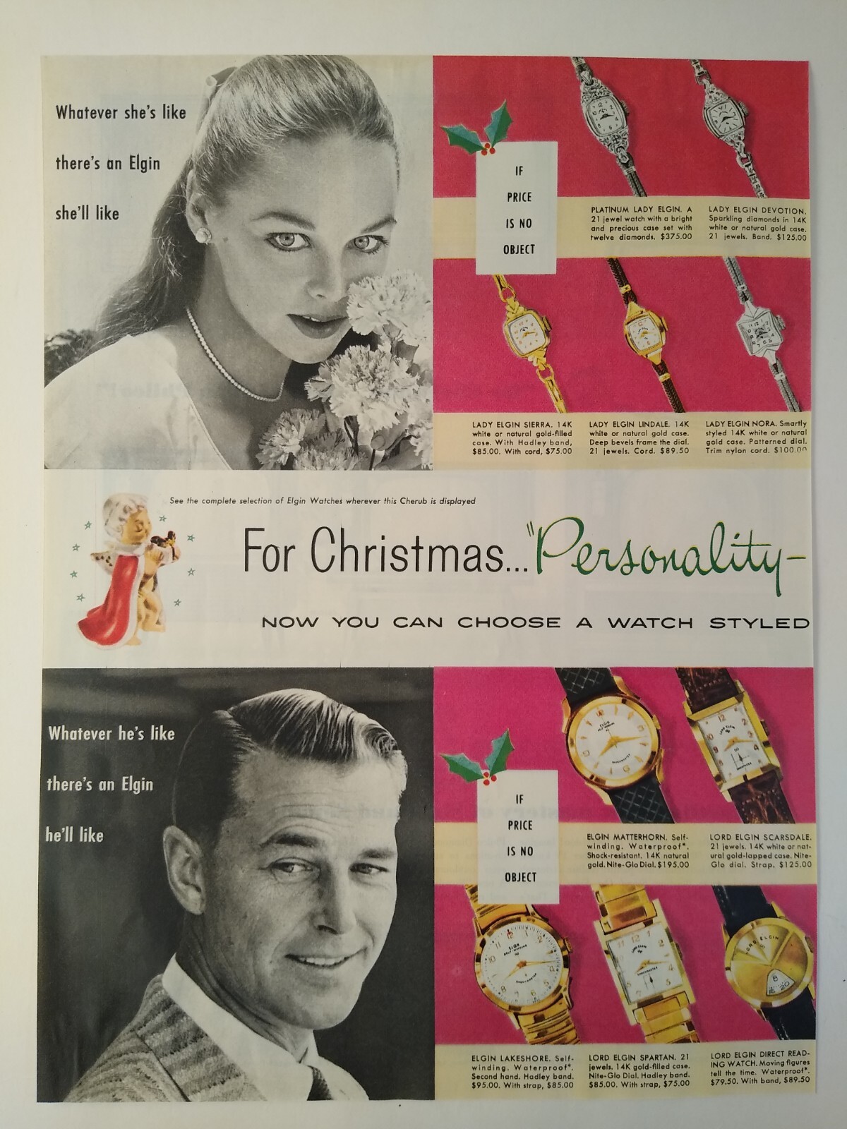 1956 Elgin Watches Christmas / Philco Diamond D Television Vintage ...
