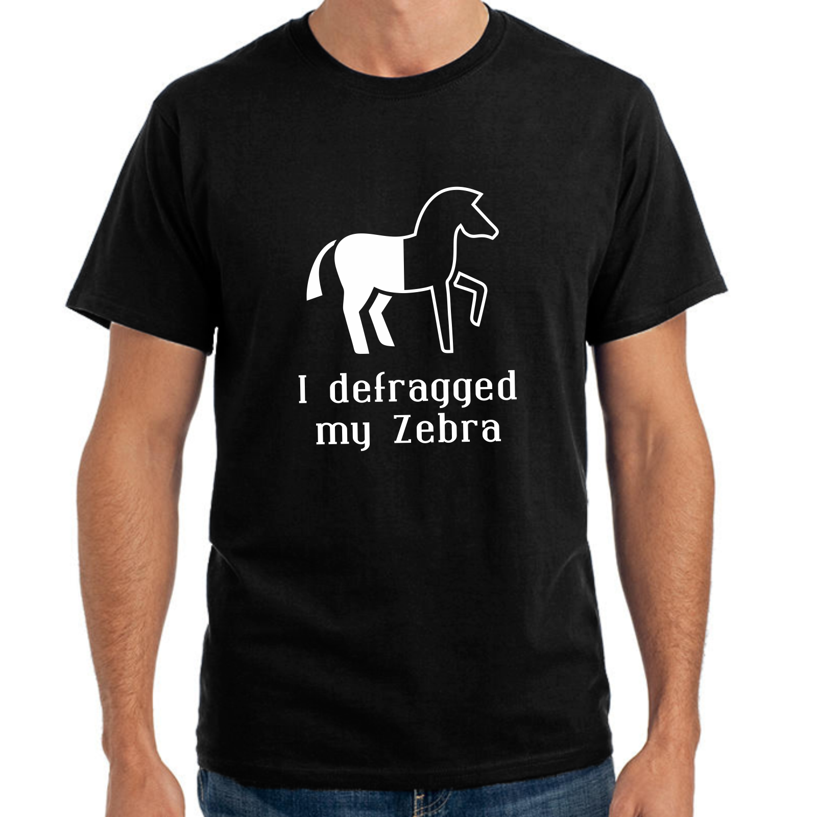 I defragged my Zebra Gamer Nerd Geek Fun Sprüche Spaß Comedy Lustig IT ...