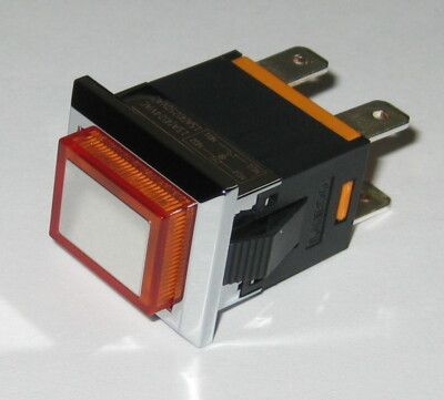 Illuminated Red Momentary Rectangular Pushbutton Switch - DPST - 12V AC ...