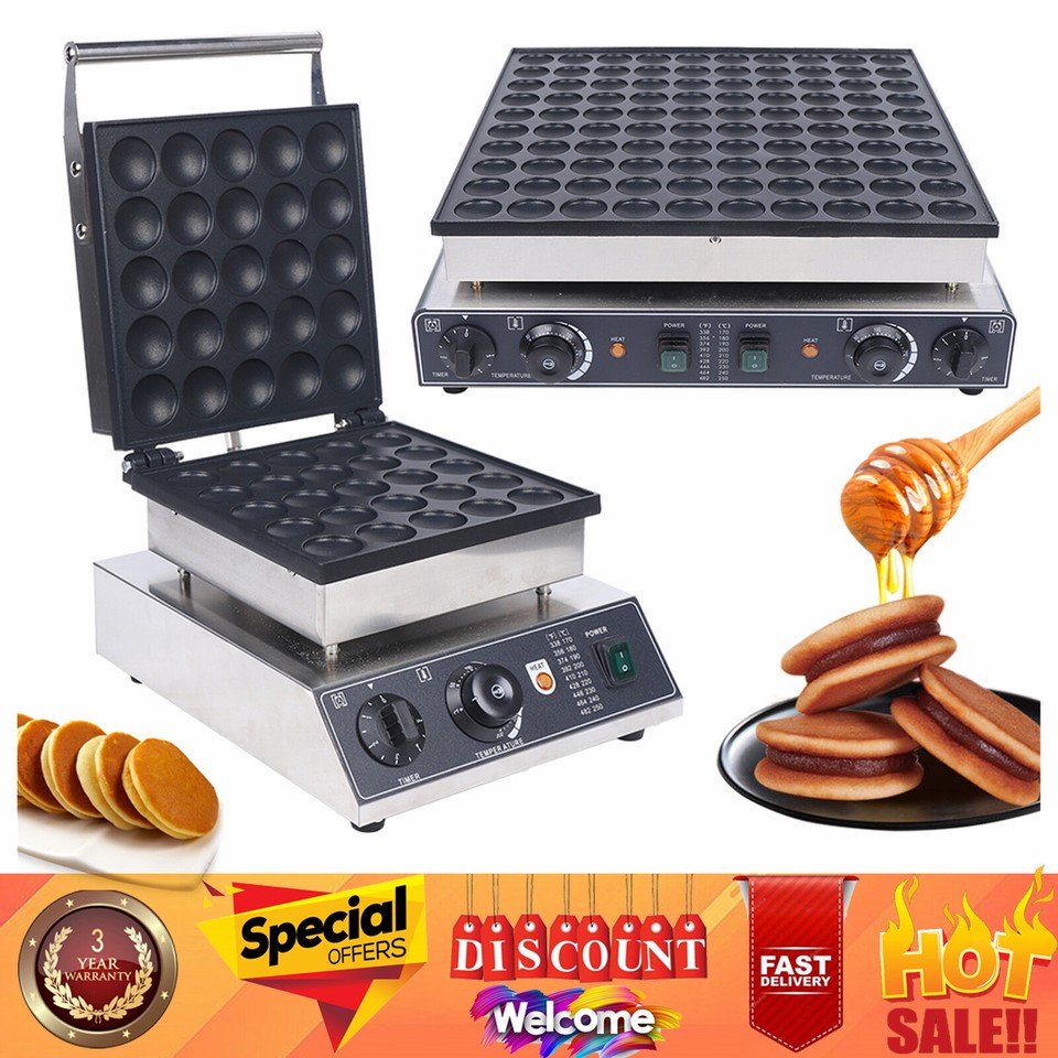 Mini Dutch Pancake Maker Poffertjes Machine for 25PCs Mini Round ...