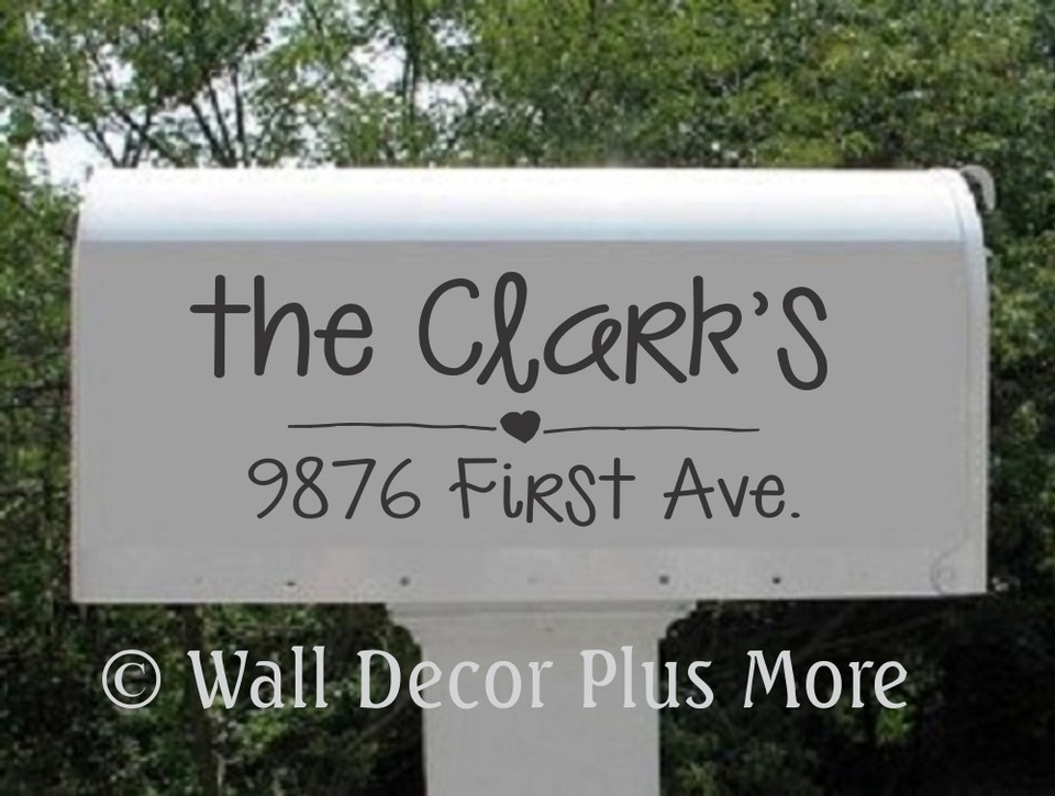 Handwritten Mailbox Decals Custom Lettering Vinyl Sticker Address Name ...