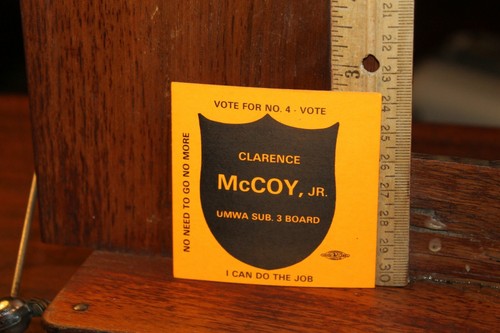 Vintage Coal Mining Decal Sticker UMWA Clarence McCoy Sub Dist 3 | eBay
