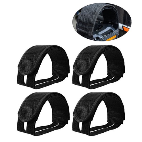 4 Pcs Pedal Straps Anti- Black Toe Straps Fixed Strap Toe Clips Bike ...