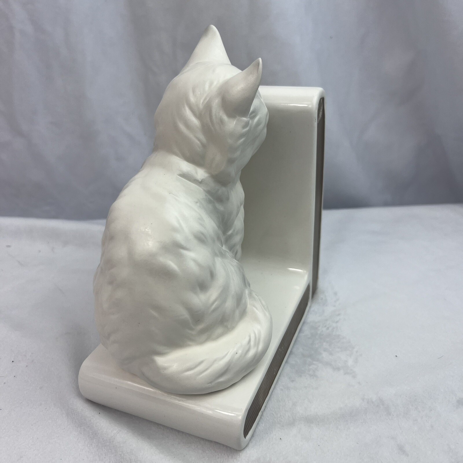 Vtg Lefton White Persian Cat Bookend Left Side Kitty Blue Eyes Figurine ...