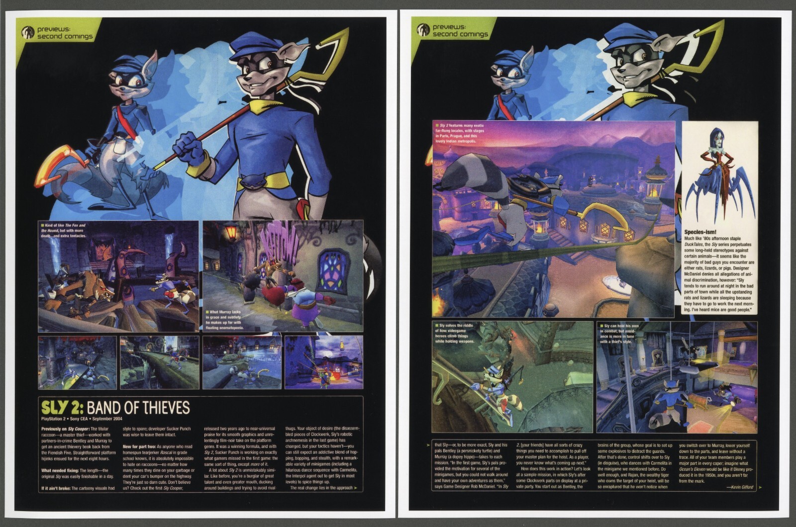 Sly Cooper 2 Band of Thieves PS2 Playstation 2 2-Page Preview Art Print ...