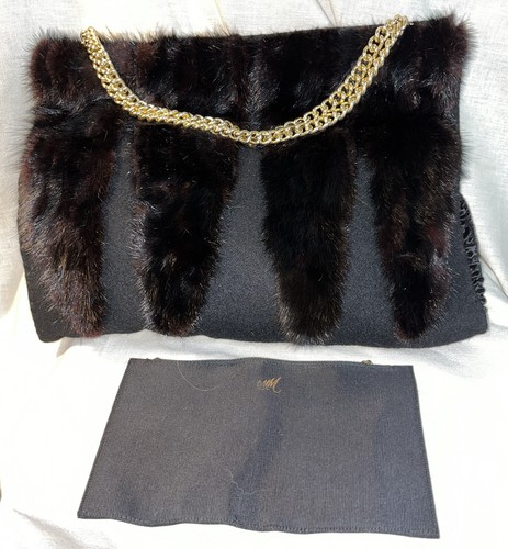 WOW Vintage Ladies Formal Fur Muff Hand Warmer Muffler Purse W/ Vintage ...