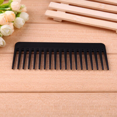 Black Plastic Wide Teeth Comb Wavy Hair Styling Detangling Wide Comb ...